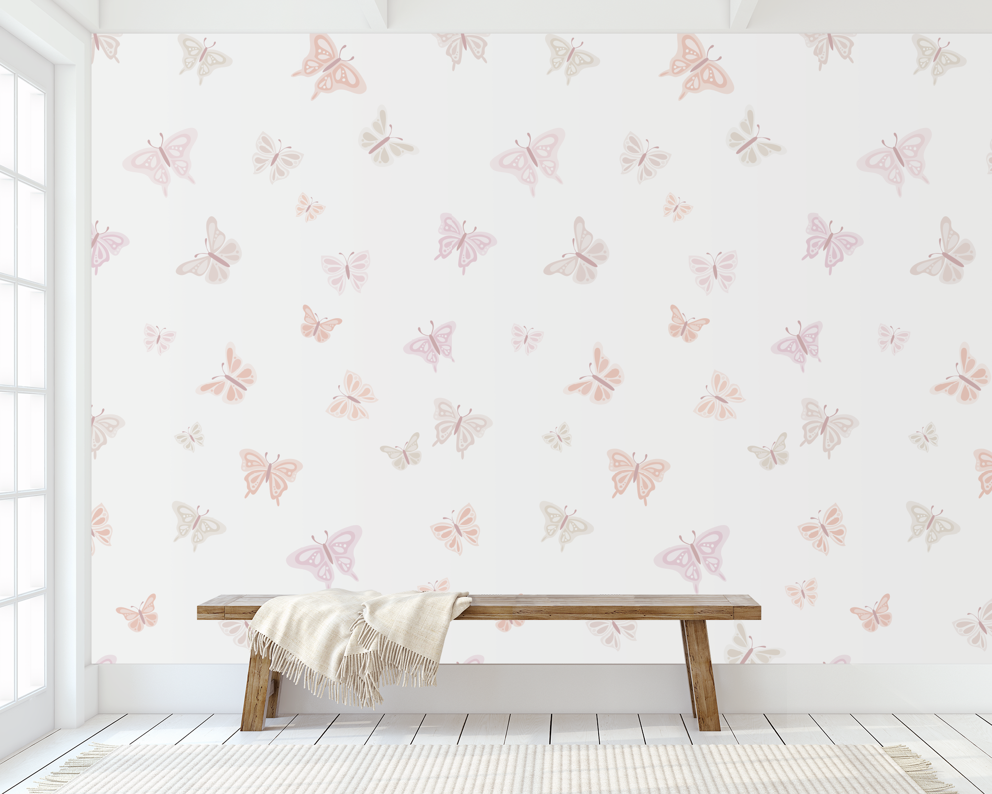 Fluttering Butterflies Peel And Stick Removable Wallpaper | Love vs. Design