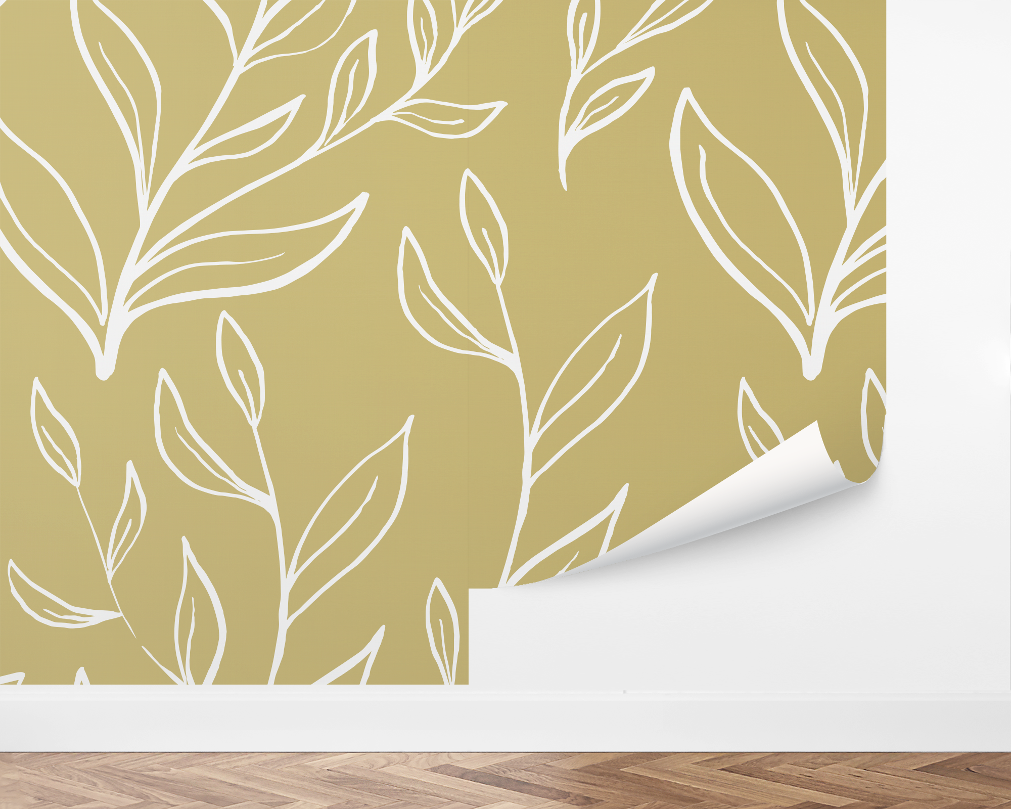 Inked Leaves Peel And Stick Removable Wallpaper | Love vs. Design