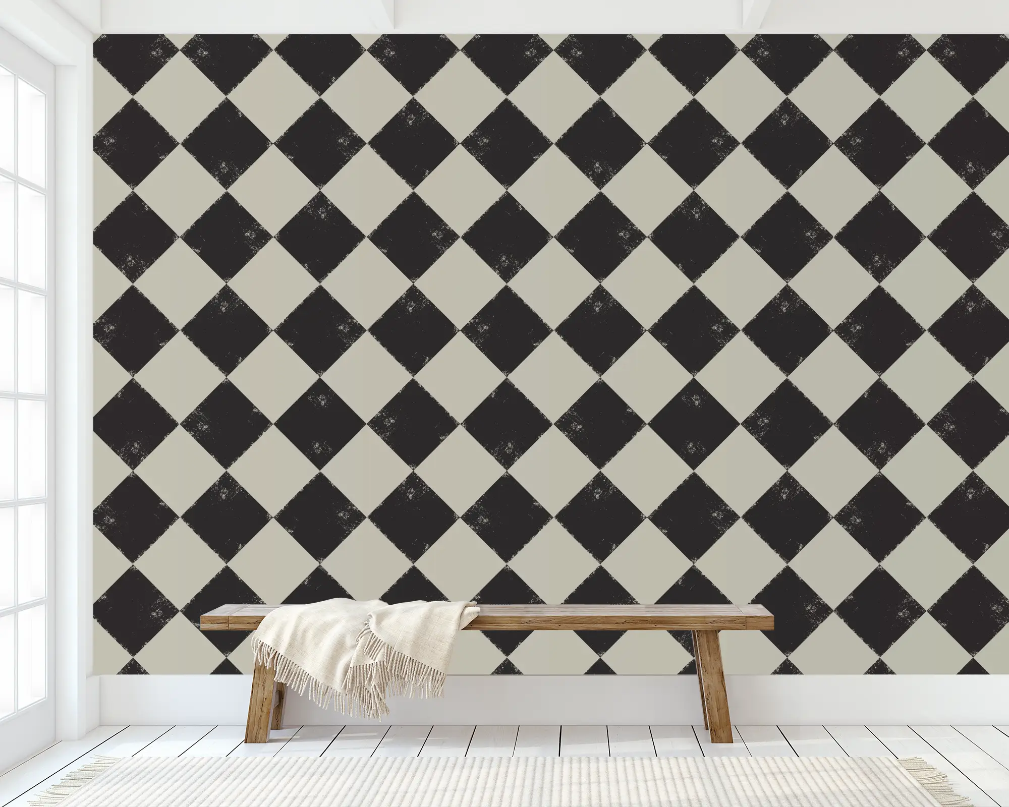 Checkerboard Wall Modern Checkerboard Peel And Stick Removable