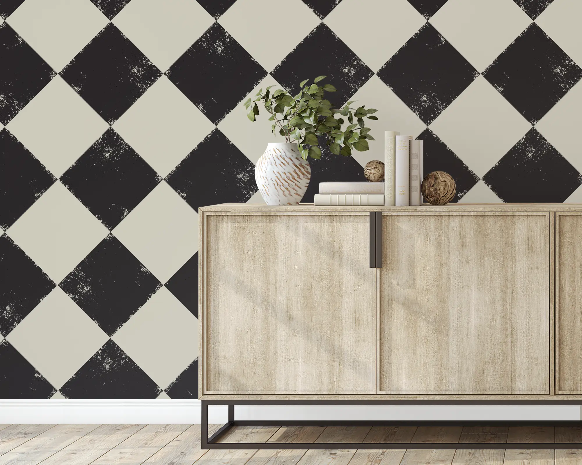 Checkerboard Wall Modern Checkerboard Peel And Stick Removable