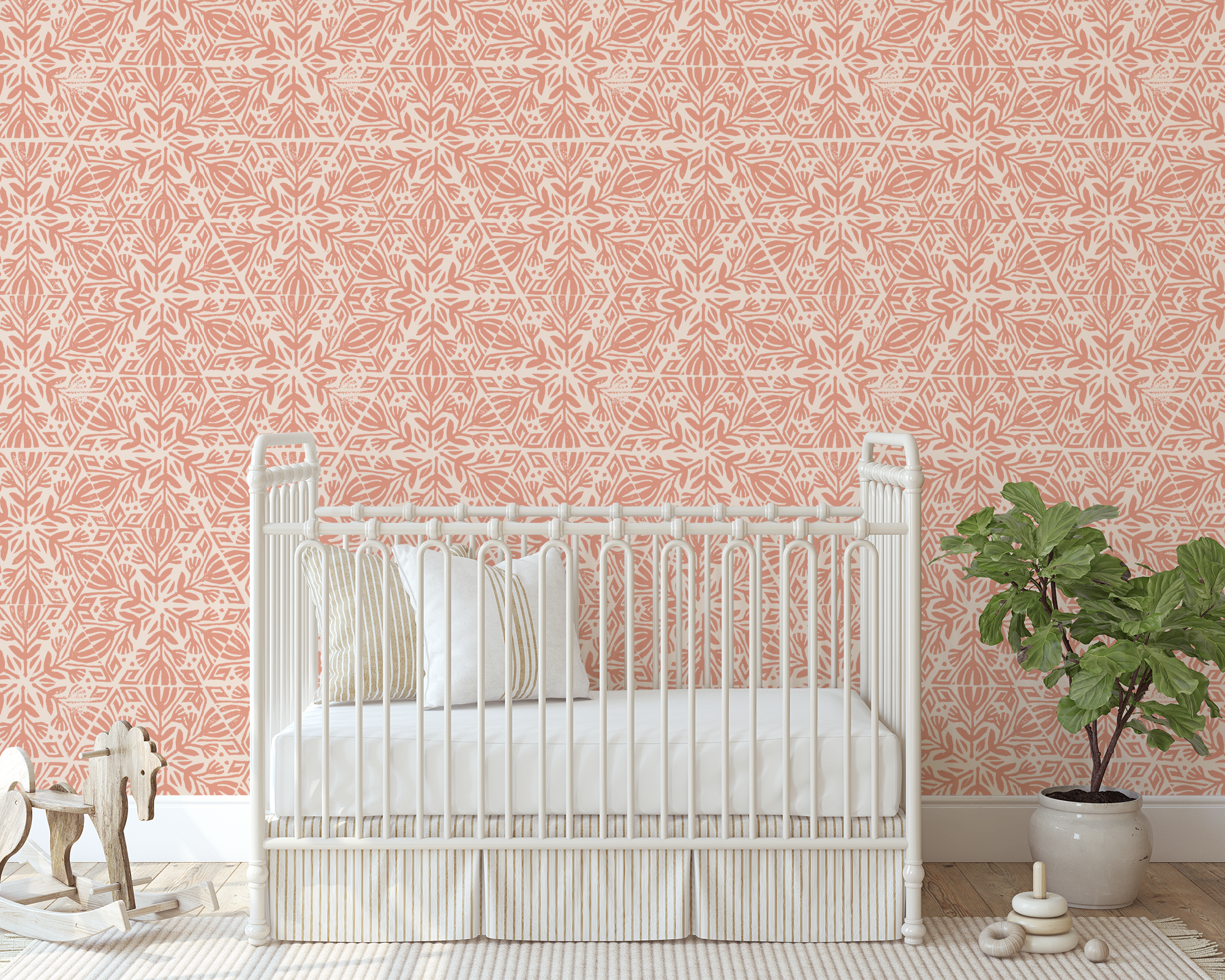 Stamped Lotus Peel And Stick Removable Wallpaper | Love vs. Design