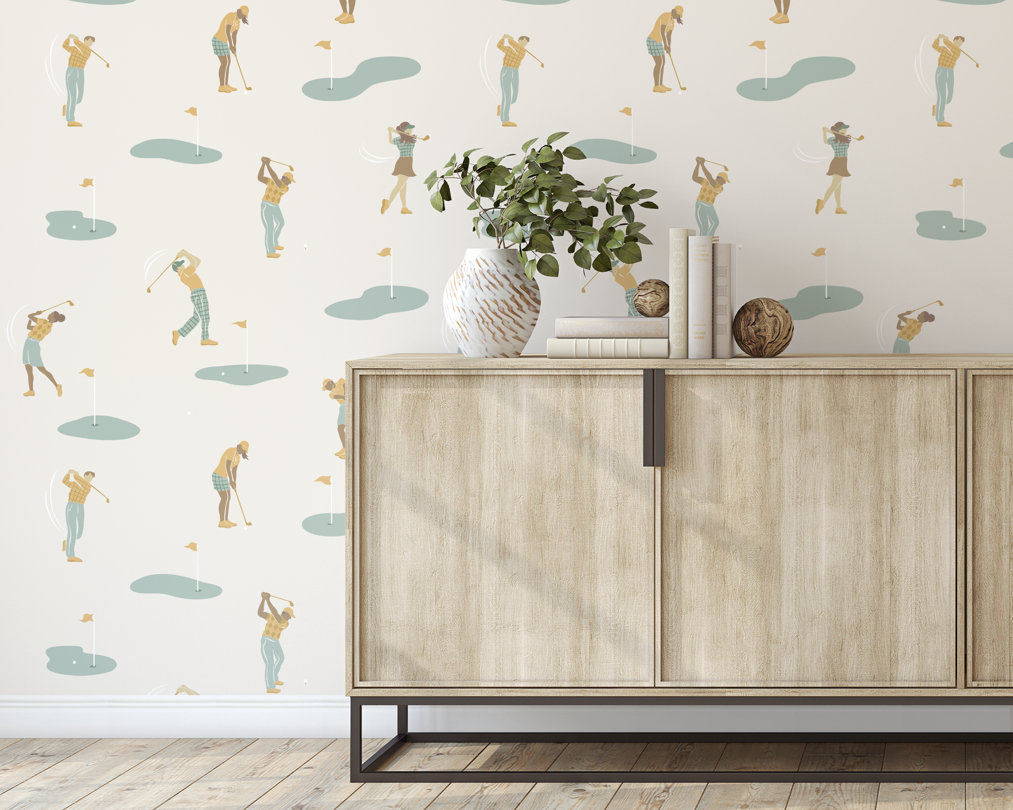 Tee Time Peel And Stick Removable Wallpaper | Love vs. Design